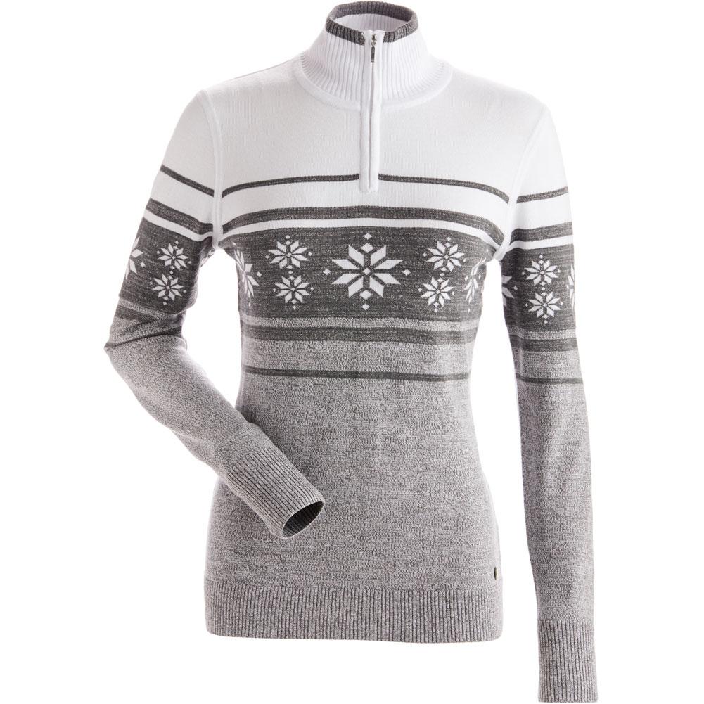 Nils Deer Valley Metallic Snowflake 1/4 Zip Sweater Women's
