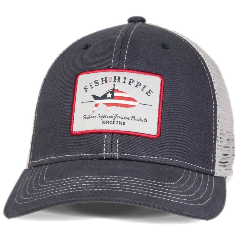 Fish Hippie Patriotic Trucker Cap Men's